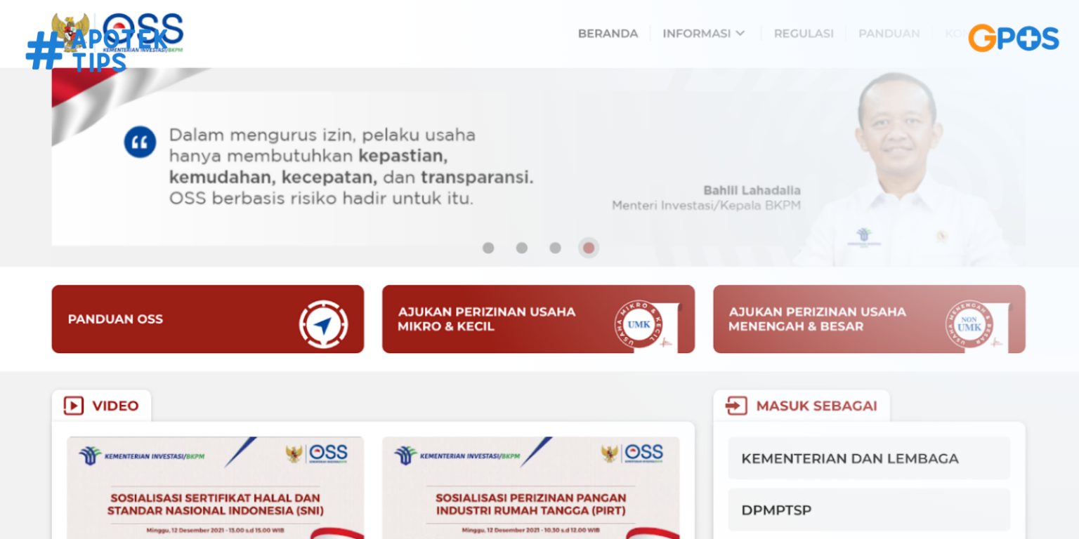 Cara Daftar Akun OSS, Wajib Punya Untuk Ajukan Perizinan Apotek! - GPOS.ID